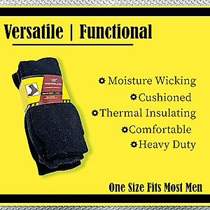 48 Pairs Bulk Thermal Work Socks for Men, Heavy Duty Thick Winter Boot Sock