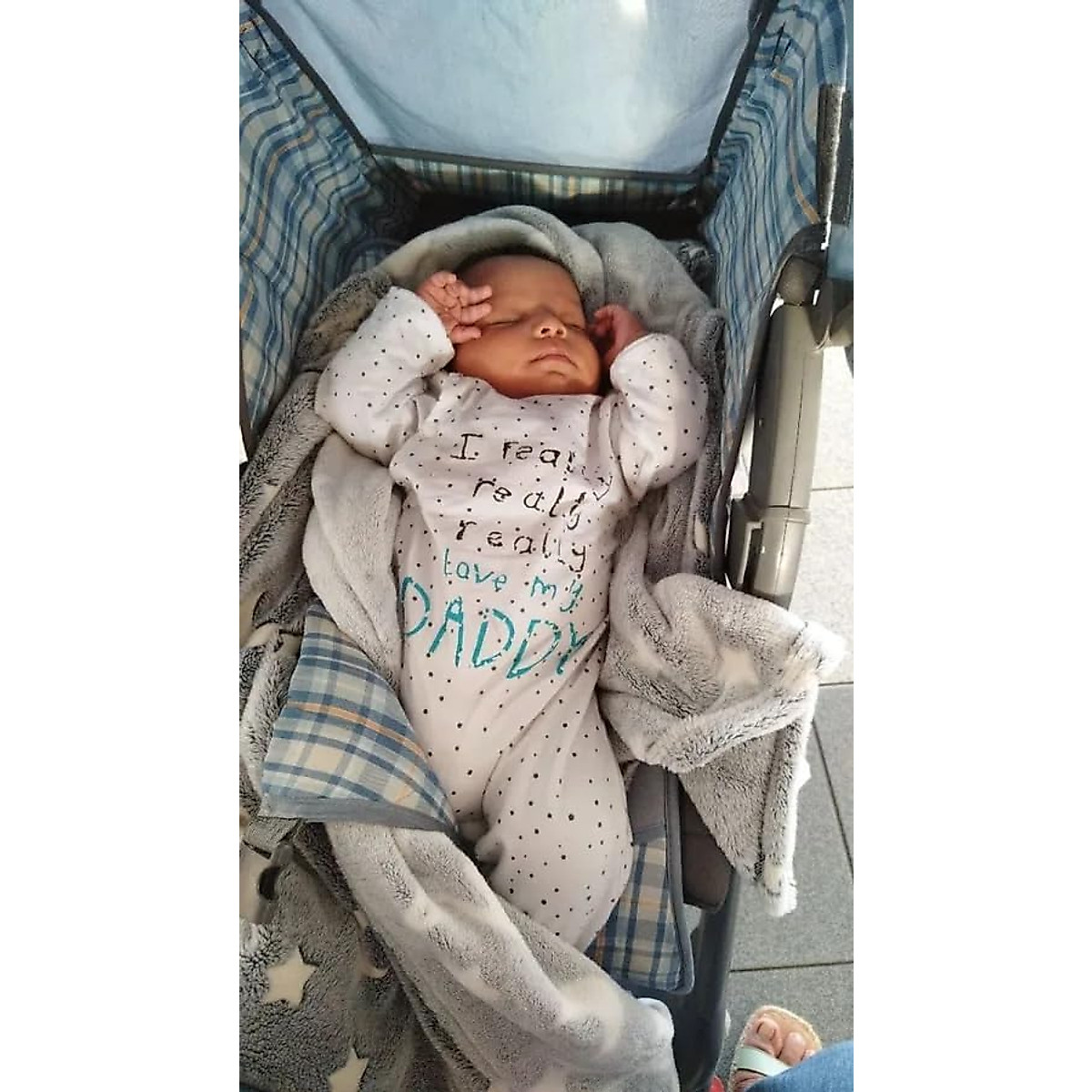 KuKitty Baby Boys Girls Romper I Really Love My Daddy and Mummy Print Jumpsuit (Daddy, 0-3 Months)