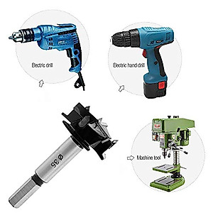 Hinge Jig Drill Kitchen Cupboard/Hinge Cup Drilling Hole Saw Cutter - Hinge Boring Forstner Drill Bit 35mm Diameter, 10mm Shank (Three feet 35MM)