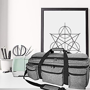 ProCase Cricut Maker and Explore Air Carrying Case, Double-Layer Lightweight Cricut Accessories Travel Tote Bag for Cricut Explore Air 2 and Silhouette Cameo 4 / Cameo 3(Bag Only) -Grey