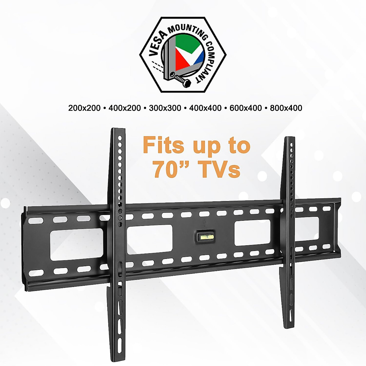 Ultra Slim Flat TV Wall Mount Bracket for Samsung - 98” Class Q80C QLED 4K Smart TV - QN98Q80CAFXZA - Low 1.4" Profile Design, Heavy Duty Steel, Flush to Wall, Simple Install