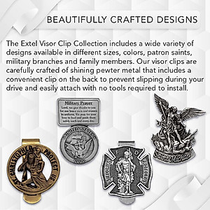 Extel Pewter Holy Trinity Crucifix Sun Visor Clip for Men Women Car Truck