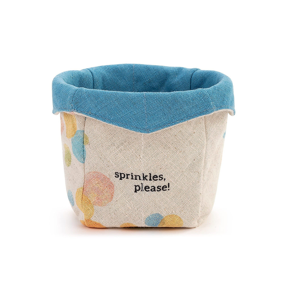 DEMDACO Sprinkles Please Blue 4.5 x 4 Cotton Linen Cold Cozy
