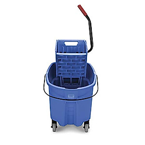 Rubbermaid Commercial Products WaveBrake 2.0 35 QT Side-Press Mop Bucket and Wringer, Blue (FG758888BLUE)