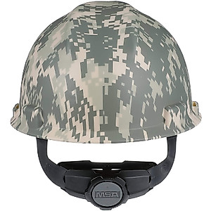 MSA 10103908 Freedom Series V-Gard Cap Style Safety Hard Hat With Fas-Trac III Ratchet Suspension | Polyethylene Shell, Self Adjusting Crown Straps - Standard Size in American Camouflage