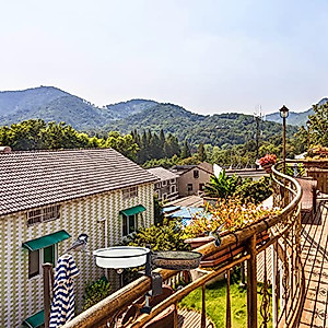 Deck Bird Feeders Deck Mount Bird Bath Spa for Dual Use Deck Flower Stand Flower Pot Great for Attracting Birds Detachable and Adjustable Heavy Duty Sturdy Steel,Bronze