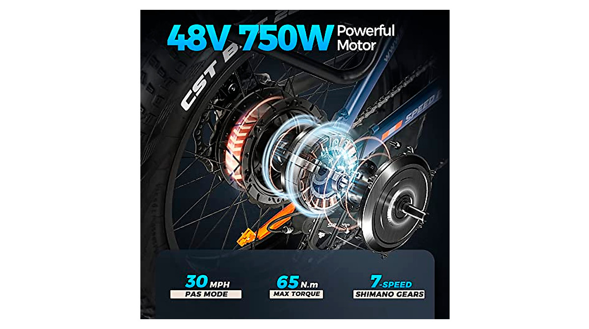 eAhora X5 Folding Fat Tire Electric Bike - 750W | 60 Mi Range