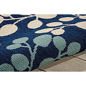 Nourison Caribbean Contemporary Navy 2'6" x 4' Area -Rug, Easy -Cleaning, Non Shedding, Bed Room, Living Room, Dining Room, Kitchen (2x4)