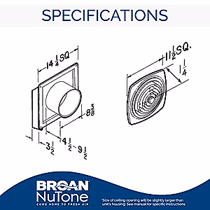 Broan-NuTone 509 Through-the-Wall Ventilation Fan White Cover, 200 CFM, 8.5 Sones, 8"