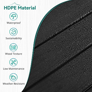 Homenjoy Outdoor Bar Stools Set of 4, 25" HDPE Counter Height Bar Stools, All Weather Resistant Patio Bar Stools for Balcony, Backyard, Black