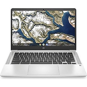 2020 HP 14" Premium FHD IPS Anti-Glare WLED-Backlit Chromebook, Intel Celeron N4000 up to 2.6GHz, 4GB DDR4, 64GB eMMC, WiFi, Media Reader, USB-C, Bluetooth, Webcam, Chrome OS, Aloha Bundle (4GB 64GB)