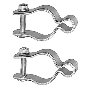 2 Pack 1-5/8inch Chain Link Fence Frame Gate Post Hinge/Galvanized Steel Zinc Plated Pipe Gate Hinge for 1-5/8 Outside Diameter Post/Pipe, Nut/Bolt Included for Hinge