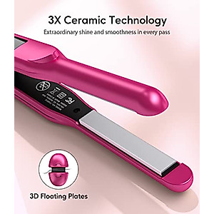 Terviiix Small Flat Irons for Short Hair, Pencil Hair Straightener for Edges, Straightening Iron for Pixie Cut & Touch Ups, Ceramic Curling Iron in One, Dual Voltage, 1/2"