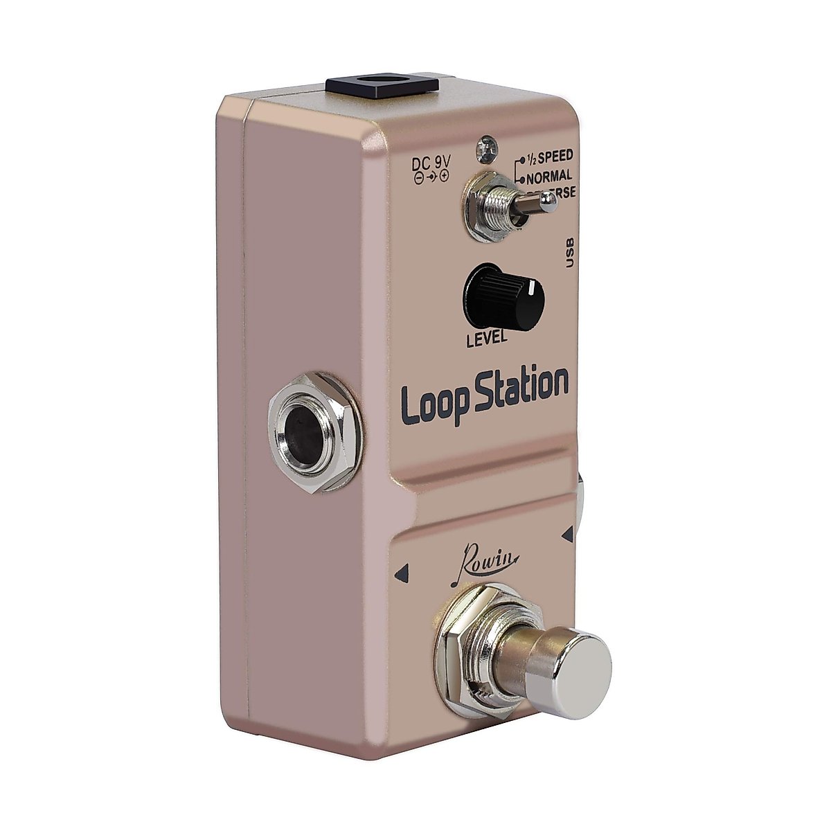 Rowin Loop Station Unlimited Overdubs 10 Minutes of Looping with 9V DC 1A Pedal Power Supply