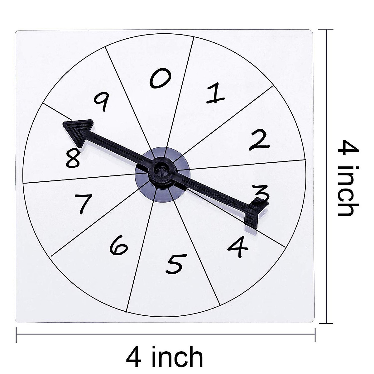 Gejoy 5 Packs Transparent Spinners Dry Erase Math Spinner with Rotating Arrow for Teaching