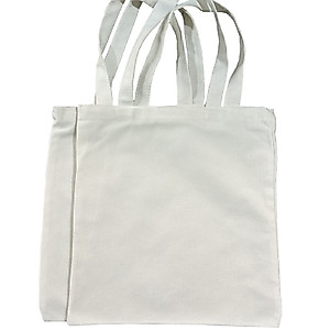 Plain Canvas Tote Bags,Mini Canvas Tote Bag,Small Cloth Tote Bags with Handles,Great for Gift,Promotion and Decor, 2pack White