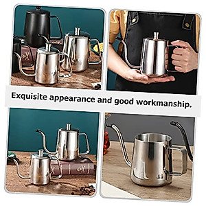 PHENOFICE Coffee Pot Espresso Pot Gooseneck Water Kettle Gooseneck Kettle Stovetop Drip Coffee Maker Kettle Coffee Maker Mini Spout Teapot Stainless Coffee Maker Silver Stainless Steel