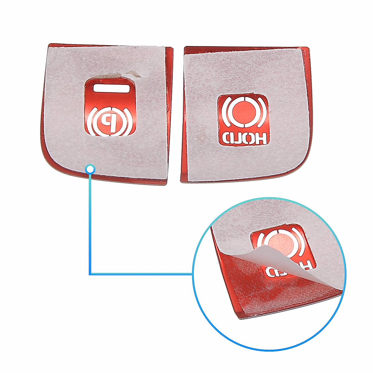 X AUTOHAUX 1 Set Car Electronic P Gear Brake Button Decoration Stickers Center Console Handbrake Parking Brake Sticker Decal for Toyota Supra GR 2018-2022 Red