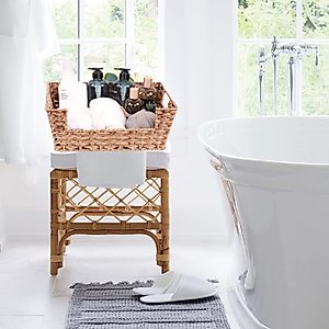 ROSOS Wicker Storage Basket 2 Pack, Large Wicker Baskets for Storage 15", Waterproof Plastic Wicker Baskets for Organizing, Open-Front Storage Baskets for Shelves