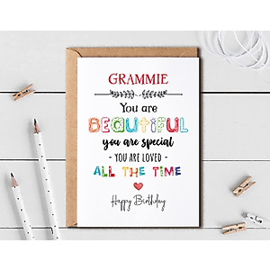 Grammie You Are Beautiful You Are Special - Grammie Birthday Card Poem Card For Grammie - Birthday Card For Grammie - Card For Grammie