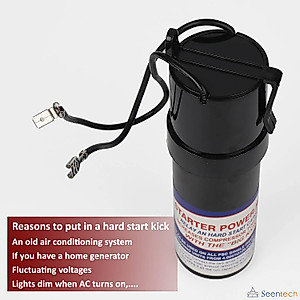 SPP6 Relay/Capacitor Hard Start Kit with 500% Increase Starting Torque for Air Conditioner - Compatible with HVAC Compressor – Replaces SPP6, TJ90HS6,AP4502872,35702, DST-6, ERPP6, HS6, HS650