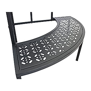 3-Tier Metal Plant Stand Indoor - Tiered Outdoor Plant Holder for Flower Pot Display, Garden Ladder Shelf Flower Step Mofesun (Quarter Round)