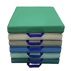 Factory Direct Partners 12228-CT SoftScape 15" Square Floor Cushions with Handles, 2" Thick Deluxe Foam (6-Piece) - Contemporary