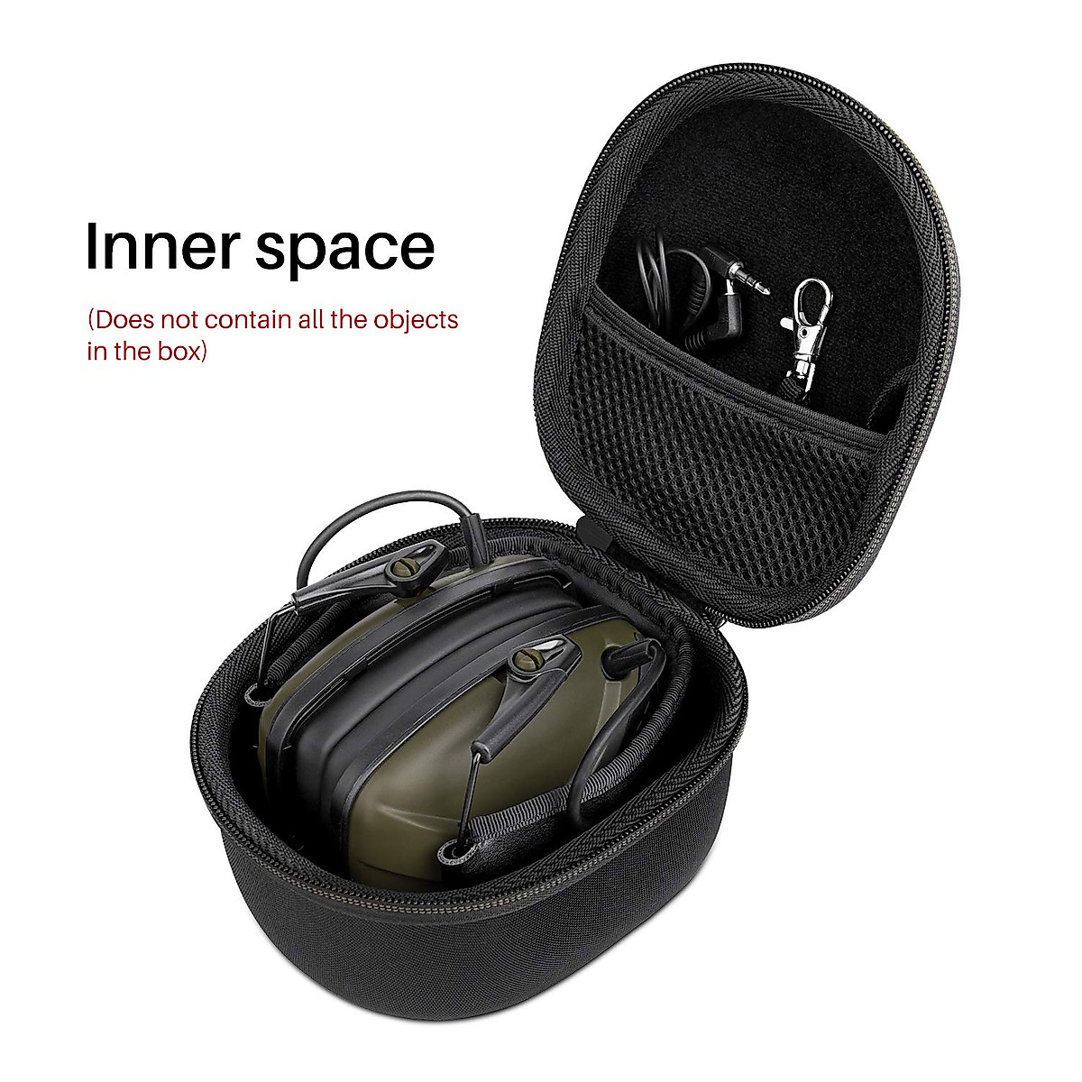 Storage Hard Travel Case Compatible with Howard Leight Impact Electric awesafe Shooting Earmuff and Walker's Razor Slim Muff