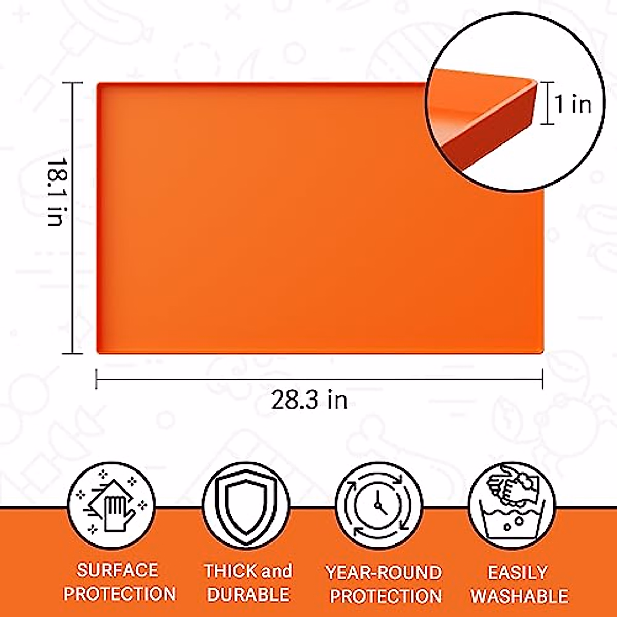 Silicone Griddle Mat for Blackstone, 28-inch Blackstone Griddle Cover, Heavy Duty Food Grade Silicone Griddle Mat-All Season Cooking Surface Protective Cover