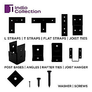 National Hardware N800-221 Decorative Washer Outdoor Reinforcement Hardware Accents Brackets and Bracers for Pergolas Gazebos and Raised Garden Beds, 3" with 9/16" Hole, Indio Collection, Black, 40