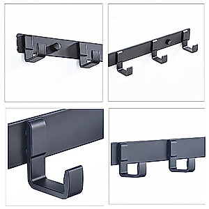 Jiafengyuan 2 Pack Hat Rack Key Hook Bathroom Hook Door Hanger Hook Wall Coat Rack Coat Hooks Wall Hook Wall Mounted Aluminum Alloy Hook Rack for ClothesTowel Rack (5 Hooks Black)