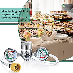 Whipped Cream Pressure Regulator Valve with Hose Line and Adapter for Whipped Cream Chargers 0.95 Liter 580g Tank