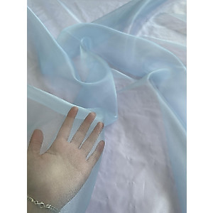 Organza Fabric by The Yard - Crystal Organza Fabric - Perfect for Wedding, Party Decor, Draping, and Crafts - Available by The Yard - 58 inches - 1 Yard (Baby Blue)