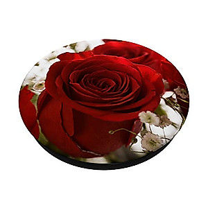 Red Rose Floral Flower Gift PopSockets PopGrip: Swappable Grip for Phones & Tablets