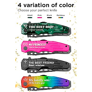 Grand Way Personalized Gift for Men - Customized Pocket Knife Engraved Gifts Dad Husband Custom Knives Idea Birthday Christmas Valentine's Day Anniversary Stocking Stuffers 6681 PS