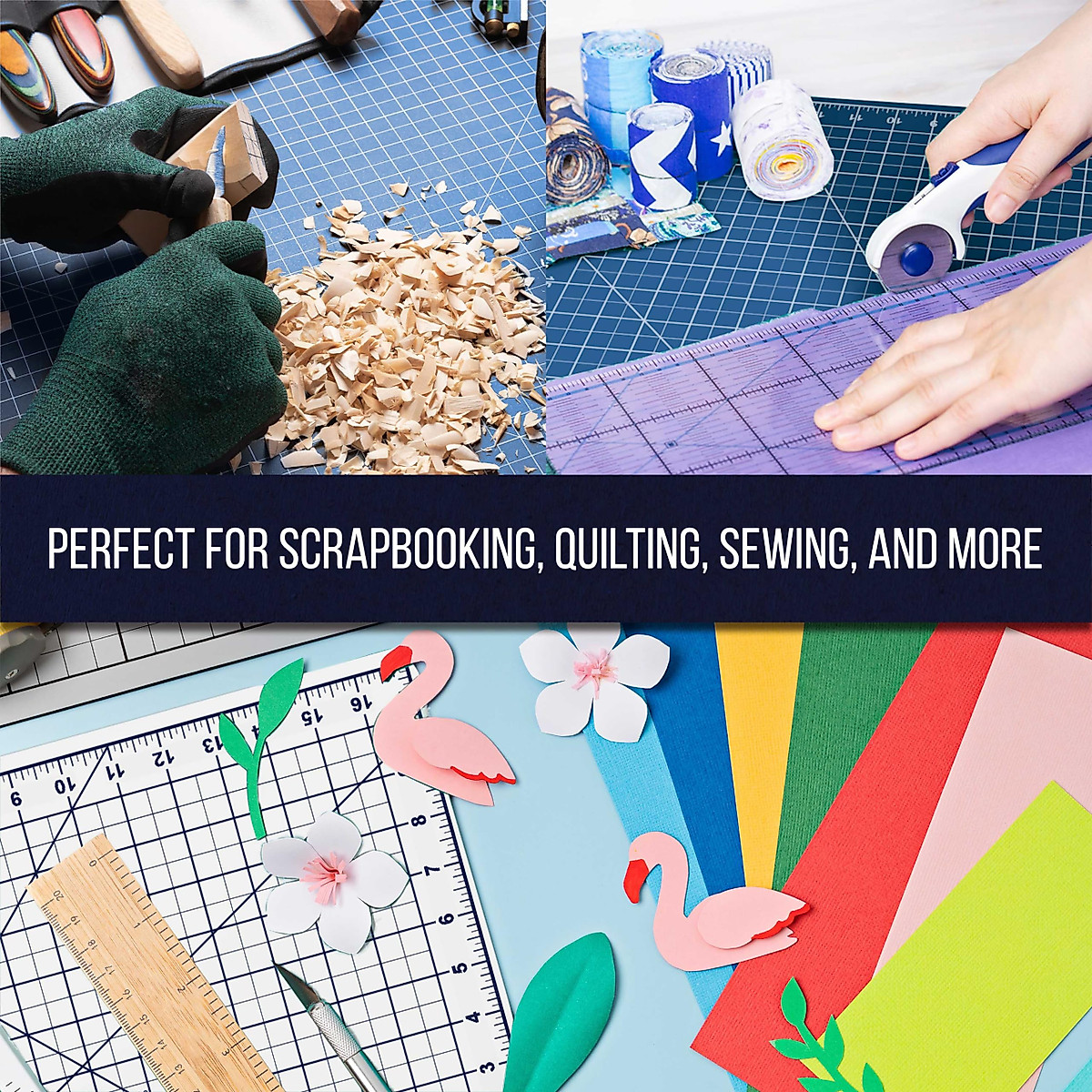 U.S. Art Supply 40" x 60" WHITE/BLUE Professional Self Healing 5 - 6 Layer Double Sided Durable Non-Slip Cutting Mat Great for Scrapbooking, Quilting, Sewing and all Arts & Crafts Projects