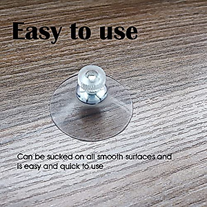 DZS ELEC Clear Suction Cup 10PCS 41mm /1.61inch Transparent PVC Plastic Glass Suction Pads Without Hooks, Extra Strong Adhesive Suction Holder with Knurled Nuts for Daily Hanging, Sucker Pads