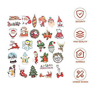 OSALADI 100pcs Notebook Stickers Holiday Xmas Stickers Planners Decals Nativity Decor DIY Laptop Sticker Diary Decorative Sticker Luggage Stickers Computer PVC Waterproof Stickers