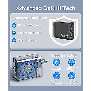 100W USB C Wall Charger,GaN III 4-Port PPS PD Fast Charging Station,GOLDNEXT Foldable Power Block with Type C Cable Compatible with MacBook Pro/Air,XPS,iPad Pro,iPhone14/13 Max,Galaxy S22/S21,Pixel 7