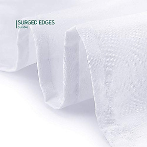 Surmente Tablecloth 120 Inch Round Polyester Table Cloth for Weddings, Banquets, or Restaurants (White) …