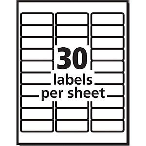 Avery Address Labels with Sure Feed for Laser Printers, 1" x 2-5/8", 7,500 Labels (5960),White