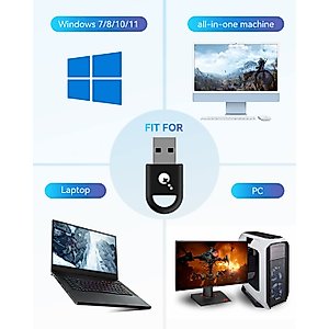 GuliKit 2.4G Bluetooth Adapter Controllers Wireless (Kingkong, King Kong 2 Pro & 2), Zen Pro Controller, Supports Windows7/8/10/11, black, PC02