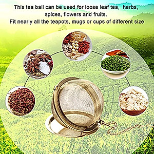 Tea Infuser - Stainless Steel Mesh Tea Ball, Premium Tea Infusers for Loose Tea, Tea Filter Strainers Interval Diffuser with Extended Chain Hook for Brew Tea and Spices & Seasonings (2pcs)