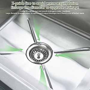 Commercial Stainless Steel Worktop with Sink,Stainless Steel Utility Sink,Free Standing Single Bowl Kitchen Sink Set Water for Farmhouse, Bathroom,Bar,Laundry Room,Adjustable Feet