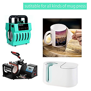 SIGNZWORLD Sublimation Mugs, Sublimation Mugs Blank 11oz for Vinyl, Sublimation Coffee Mugs Ceramic Coffee Mug with Large Handle White Coated Ceramic Cup with White Gift Box(Set of 6)