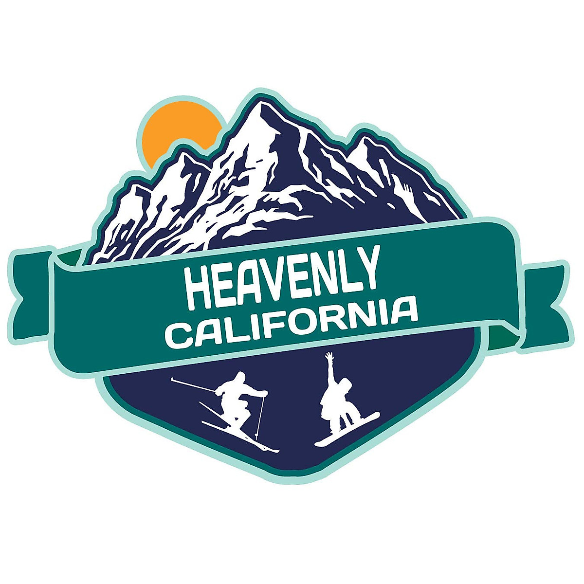 Heavenly California Ski Adventures Souvenir 2 Inch Vinyl Decal Sticker Mountain Design