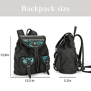 Montana West Hair On Cowhide Collection Backpack Western Style Dual Front Flap Pockets TR136-9110BK