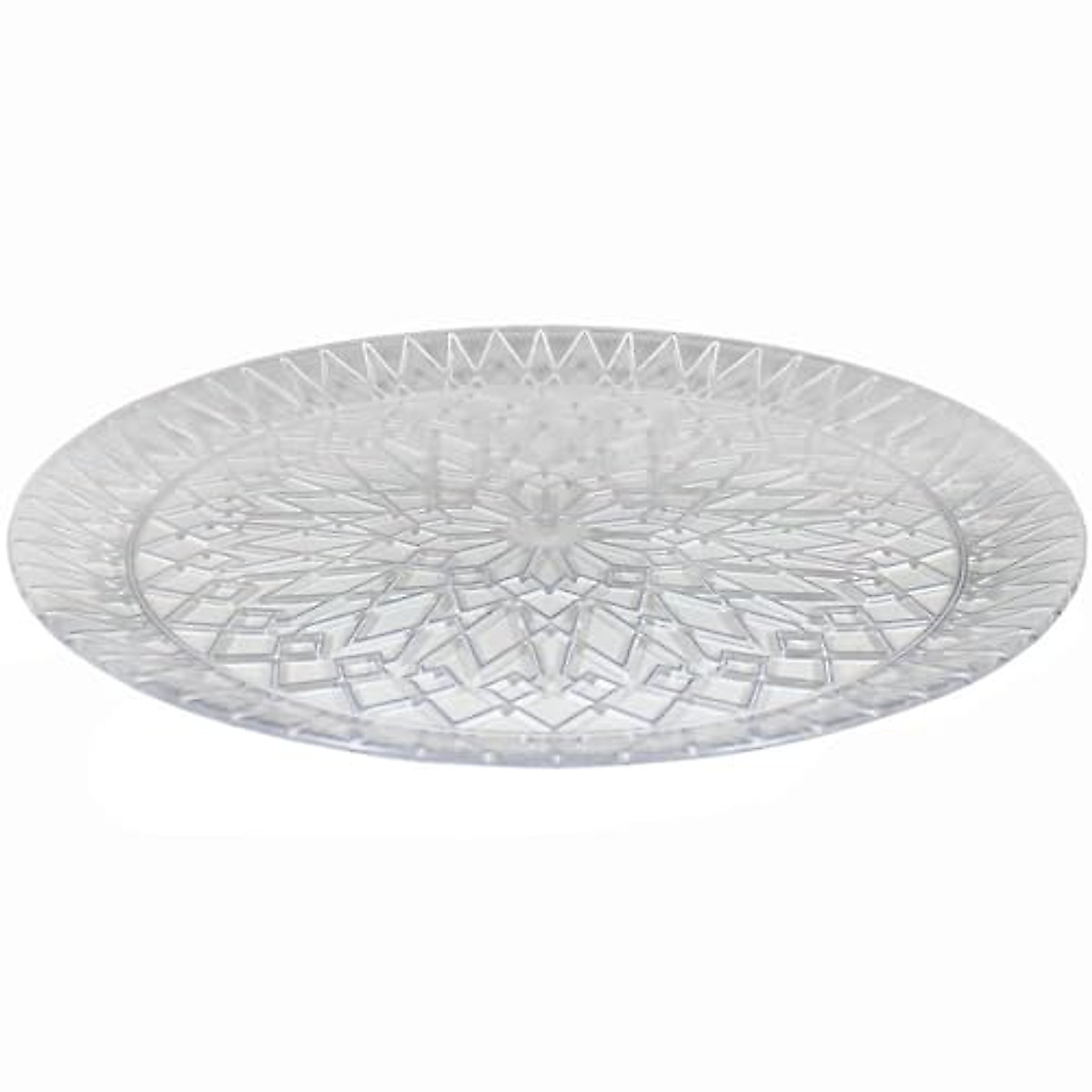 Clear Round Cake Platter - 13" | 1 Plastic Serving Platter and Tray for Party Catering, Perfect Large Disposable Serving Tray for Appetizer, Cake, & Party Food Display