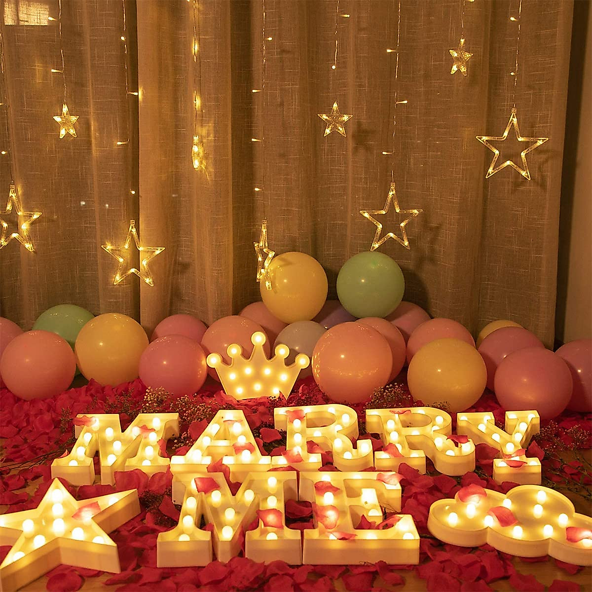 Laerjin Light Up Letters, Marquee Letters with Lights, Decorative Led Light Up Number, Light Up Number Sign for Night Light Wedding Birthday Party Christmas Home Bar - Letter Lights-K