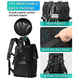 MOYYI Rolltop Backpack for Men Flap Rucksack Expandable Fits 17 inch Laptop Roll Top Backpack for Commute Travel Hiking Urban Black (3 in 1)